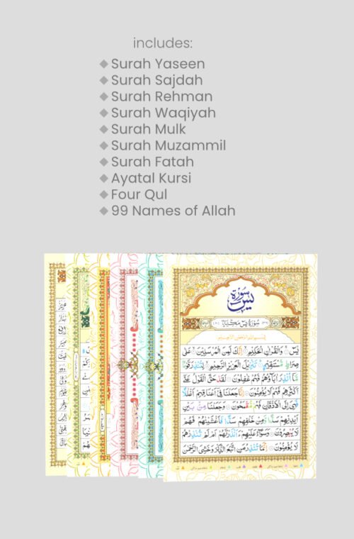 SURAH CARDS – 8 Laminated Surah Cards
